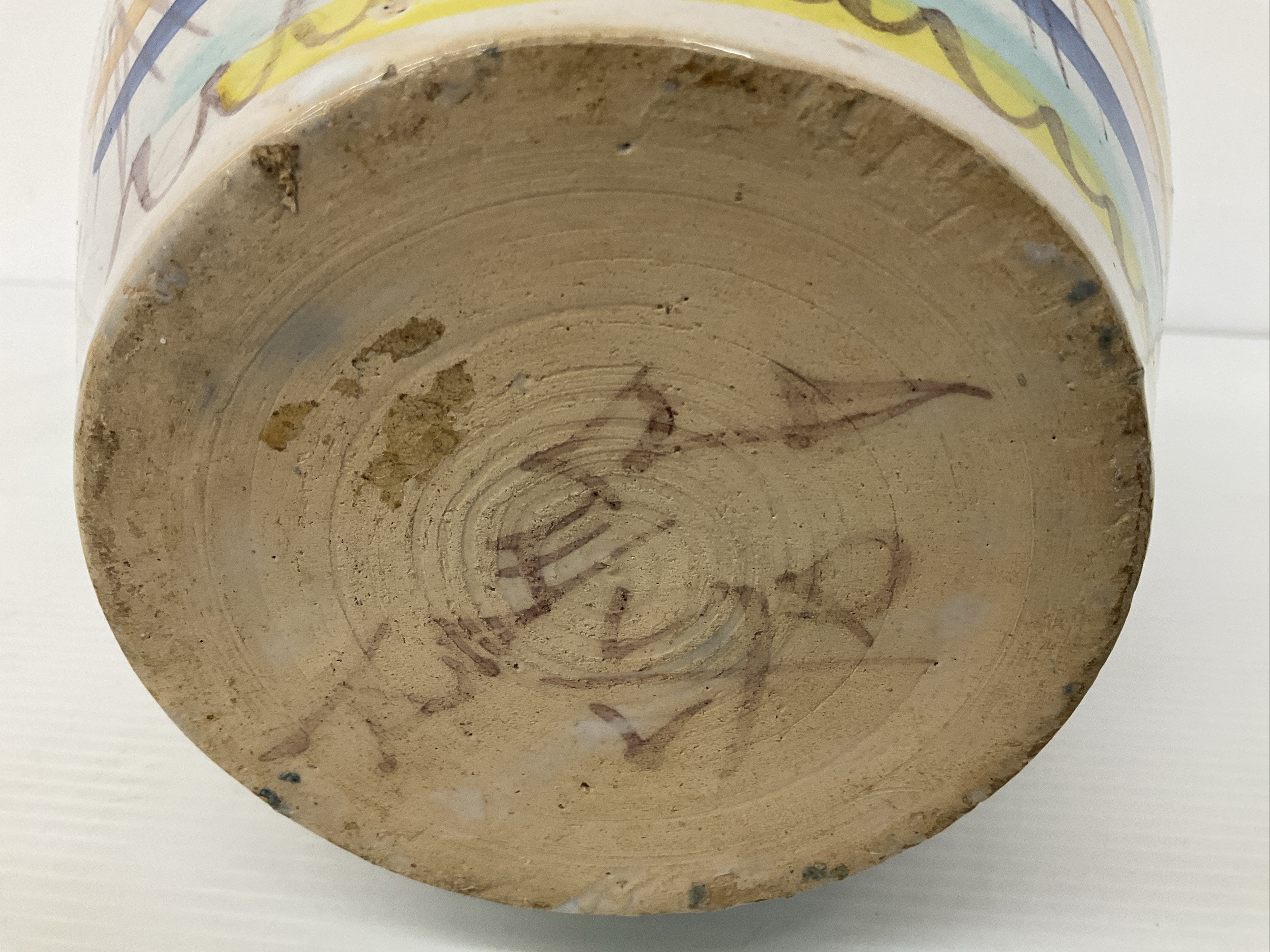 Hand Painted Pottery Vase with Rabbit Design