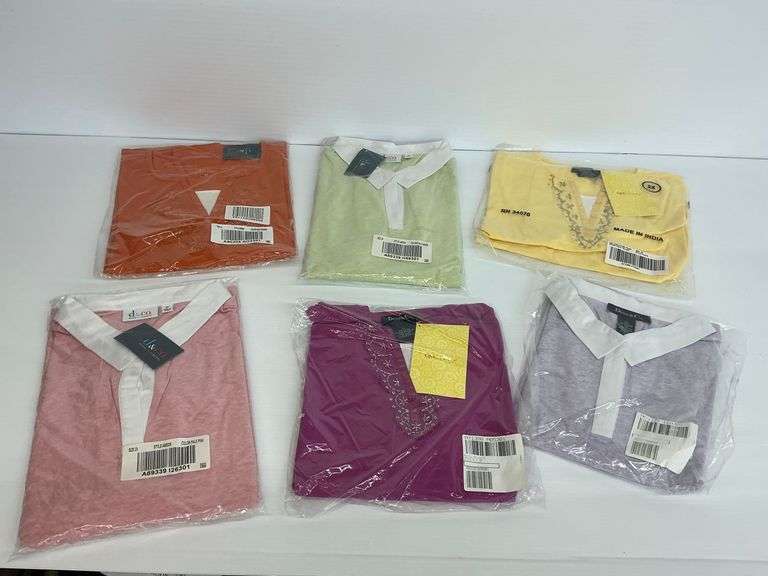Lot of Six New Denim & Co. Women's Tops - Assorted Colors Size 2X ...