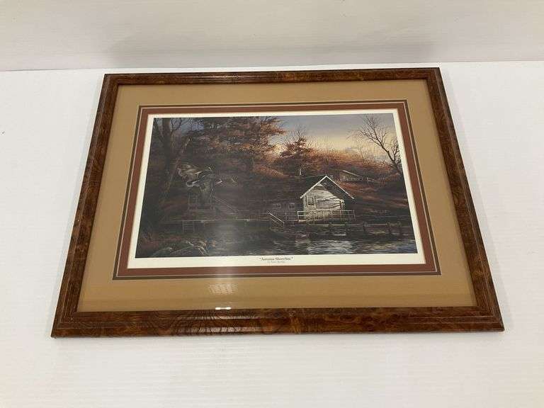 Framed Terry Redlin "Autumn Shoreline" Print...21 x 16 in. - Beloit ...