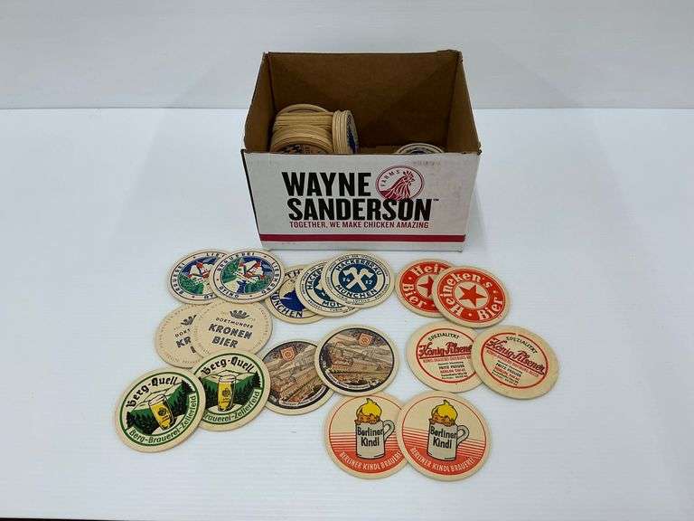 Box of Assorted European Beer Coasters - Beloit Auction & Realty