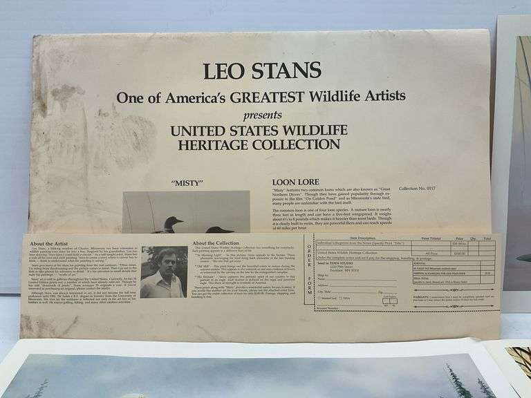 Leo Stans United States Wildlife Heritage Collection Prints...17.7 x 12 ...