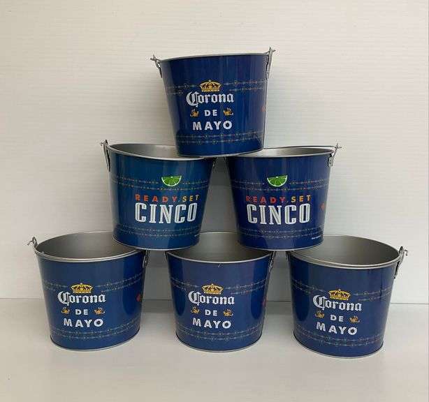 Lot of 6 Corona Cinco de Mayo Beer Buckets...8 x 9 in. - Beloit Auction ...