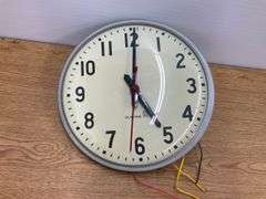 Pair of Dukane Wall Clocks...13 in. dia. - Beloit Auction & Realty