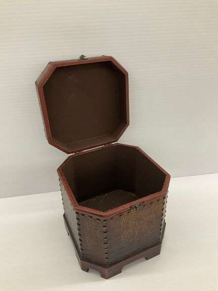 Decorative Brown Hexagonal Storage Box...11.5 x 10.5 x 10.5 in ...