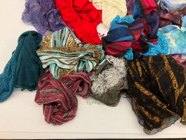 Assorted Scarves - Variety of Colors and Textures - Beloit Auction & Realty