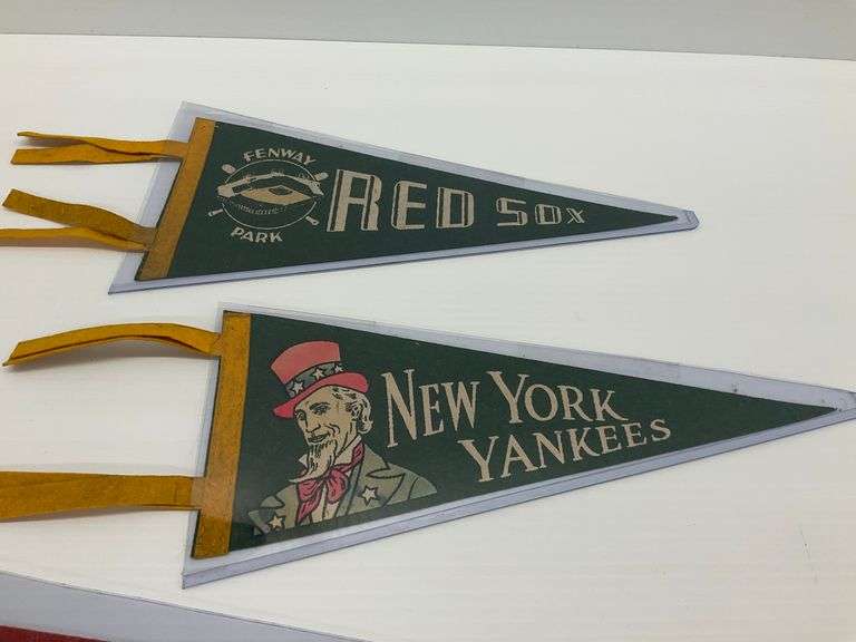 Vintage Miniature Baseball Pennant Collection - Red Sox, Yankees ...
