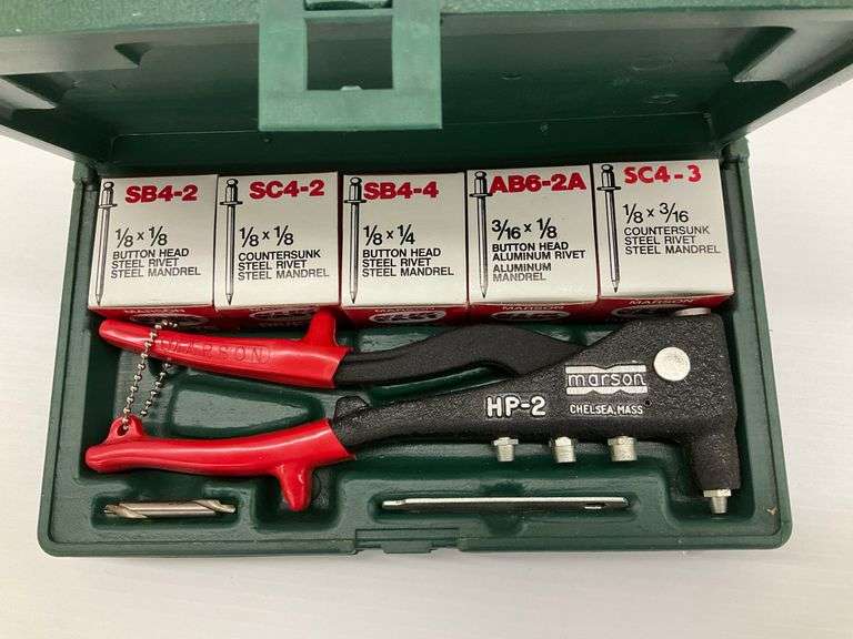 Marson HP-2 Riveter Kit with 200 Rivets - Beloit Auction & Realty