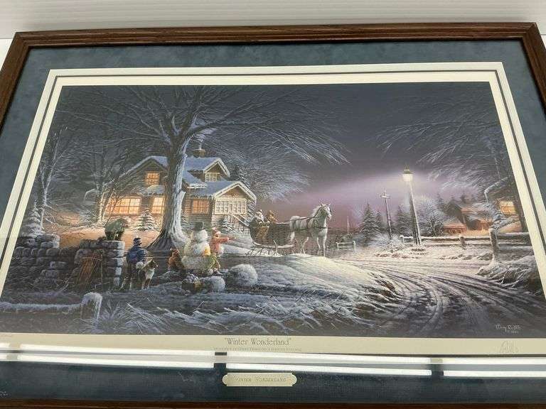 Terry Redlin "Winter Wonderland" Signed & Numbered Framed Print...22.5 ...