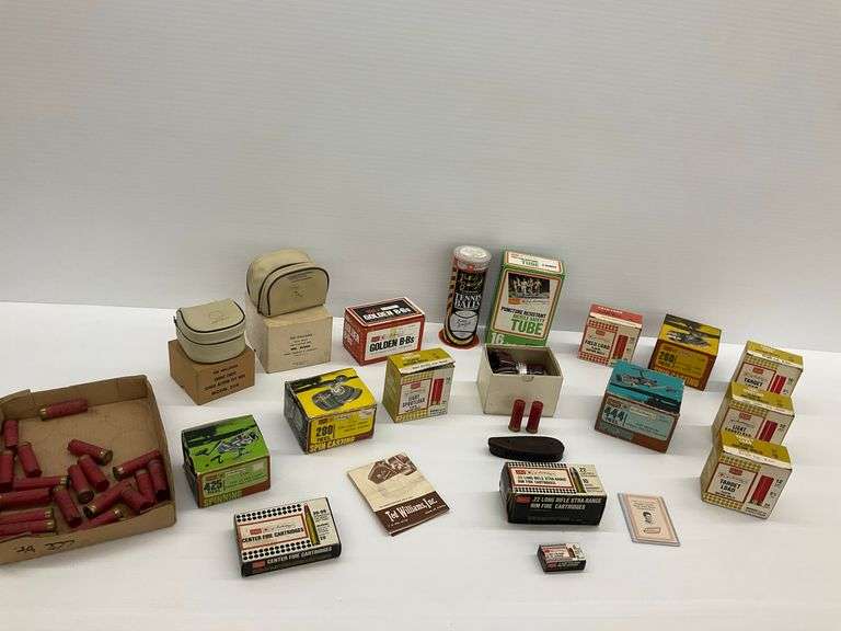 Collection of Ted Williams Fishing Reels, Ammo Boxes, and Other Items ...