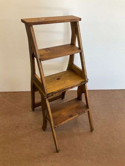 Convertible Library Step Stool Chair…34 x 16 x 16 in. - Beloit Auction ...