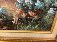 Rik Boren Framed Painting on Canvas - Thatched Cottage Scene, Has ...