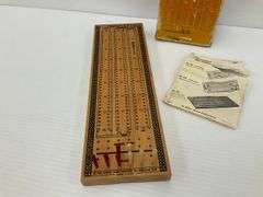 Pleasantime Two-Lane Cribbage Board with Box & Instructions - Beloit ...