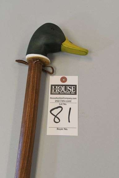 Walking stick with Mallard drake head by Colon Taylor, Sea Level, NC ...