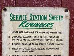 Service Station Safety Reminders SS Sign - Aumann Auctions, Inc.