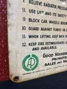 Service Station Safety Reminders SS Sign - Aumann Auctions, Inc.