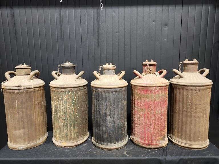 Group of Ten Gallon Oil Cans - Aumann Auctions, Inc.
