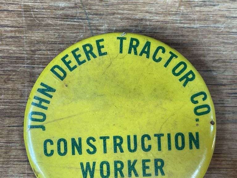 John Deere Tractor Co. Construction Worker Badge - Aumann Auctions, Inc.