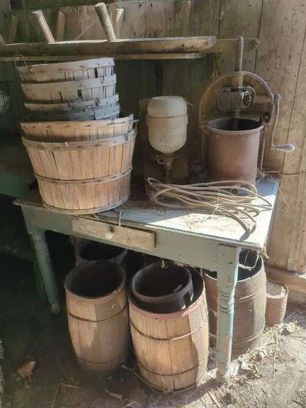 Vintage Apple Masher - Enterprise Co. with Baskets and Barrels - Aumann ...