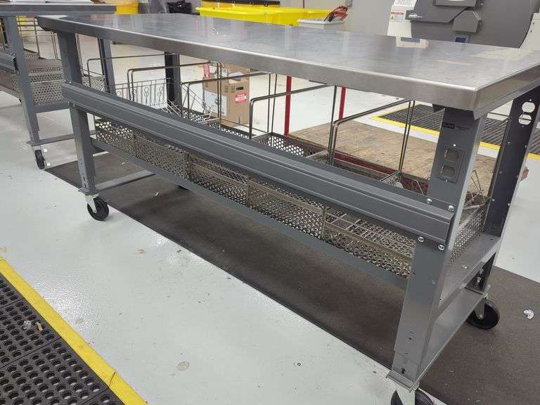 Uline Heavy Duty Rolling Work Station with (5) Drying Racks - 6 Ft ...