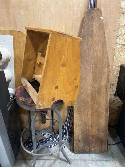 Wooden Step Stool, Vintage Ironing Board, and Step Stool - Aumann ...