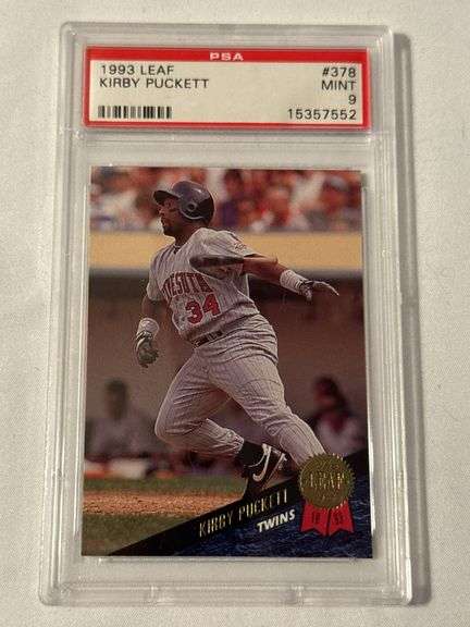 1993 Leaf #378 Kirby Puckett Graded PSA 9 - Aumann Auctions, Inc.