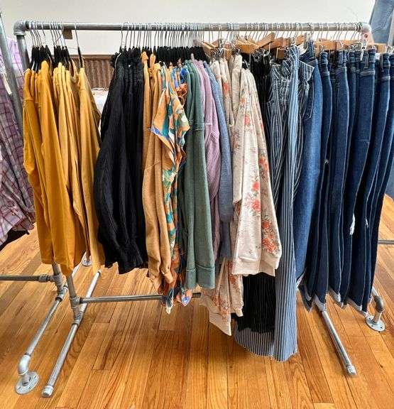 Galvanized Pipe Clothing Rack - Beckort Auctions, LLC