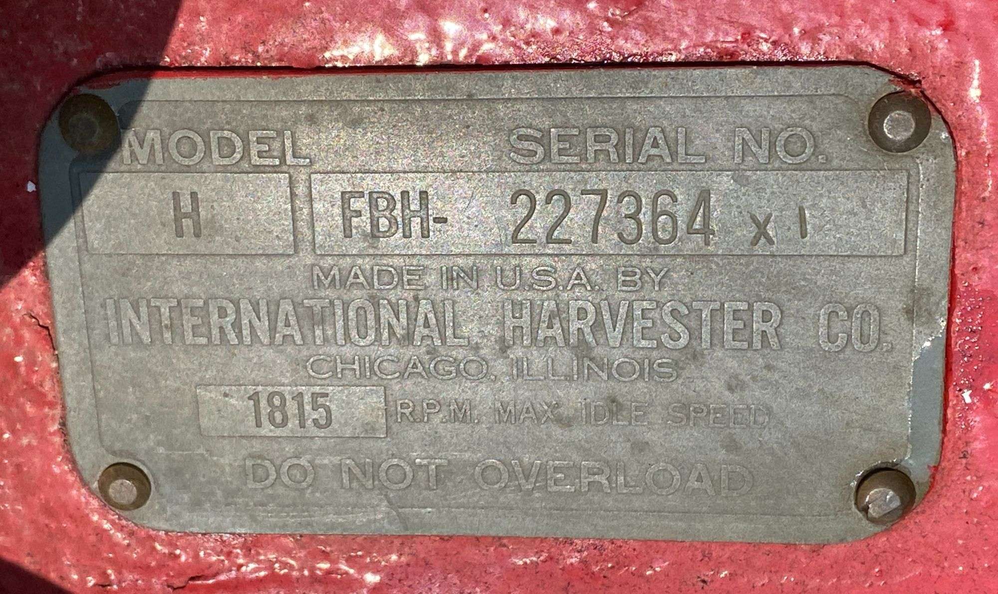 Farmall H serial number plate - Technical IH Talk - Red Power Magazine Community