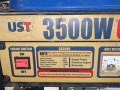UST GG3500 Portable Generator - Beckort Auctions, LLC