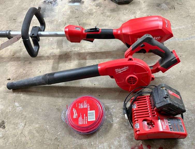 Milwaukee M18 Cordless String Trimmer & Blower - Beckort Auctions, LLC