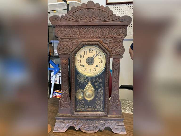 NEW HAVEN CLOCK CO ANTIQUE PARLOR CLOCK (WORKING) 25" X 14 1/2" - L.W ...