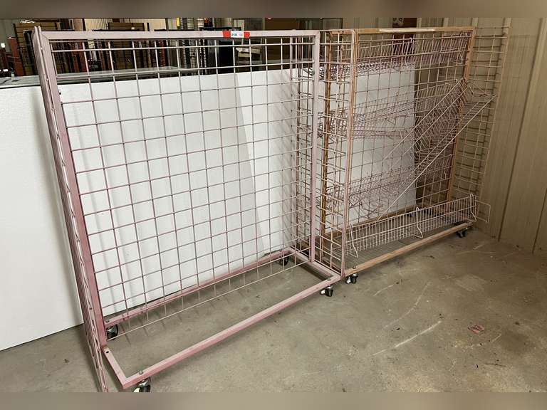 C… COATED WIRE ROLLING DISPLAY RACKS, DOUBLE SIDED, SET OF TWO, SEE ...
