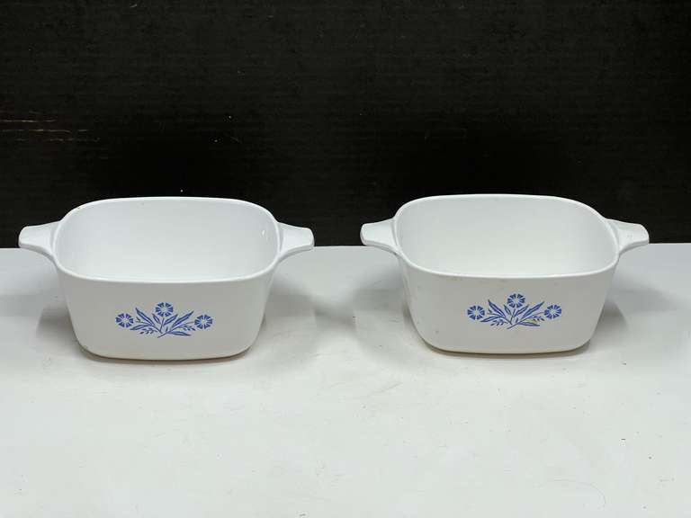 KIT…VINTAGE 2 3/4 C CORNINGWARE BAKEWARE, BLUE CORNFLOWER PATTERN, SET OF TWO, SEE PICTURES FOR ...