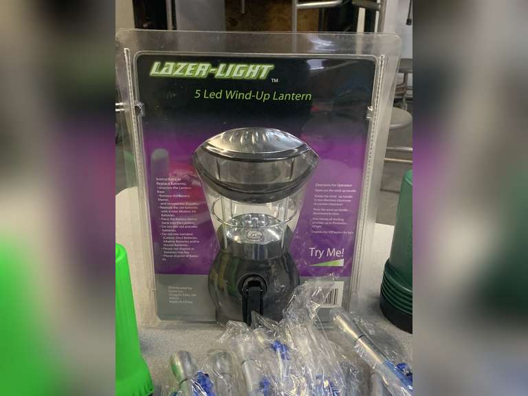 NEW LAZER-LIGHT 5 LED WIND-UP LANTERN, 5 OTHER FLASHLIGHTS & STACK OF ...