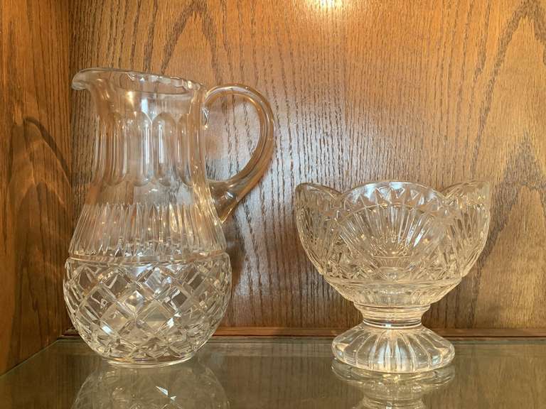 BRILLIANT VERSAILLES CUT EUROPEAN WATER PITCHER 8 3/4" TALL & VINTAGE ...