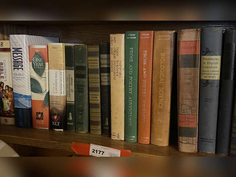 Basement… Shelf content marked 2177 of assorted vintage books, see ...