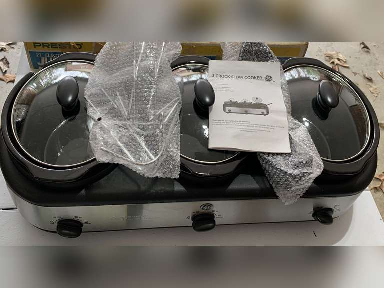 NEW GE 3 CROCK SLOW COOKER - CARPORT - L.W. Benton Company, Inc.