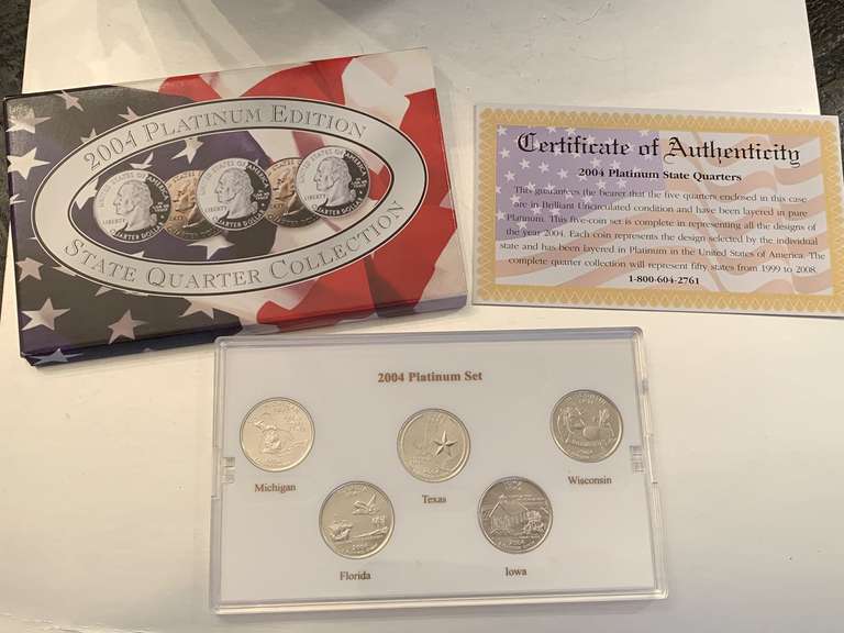 2004 PROOF SET STATE QUARTERS BRILLIANT UNCIRCULATED LAYERED IN PURE ...