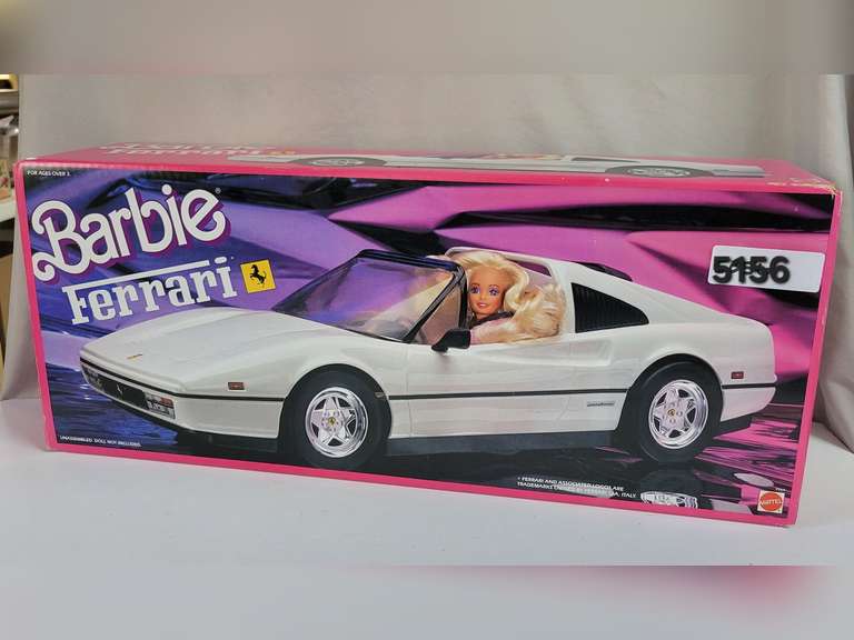 1988 BARBIE FERRARI - OPEN BOX BUT NEVER ASSEMBLED - ALL PIECES APPEAR ...