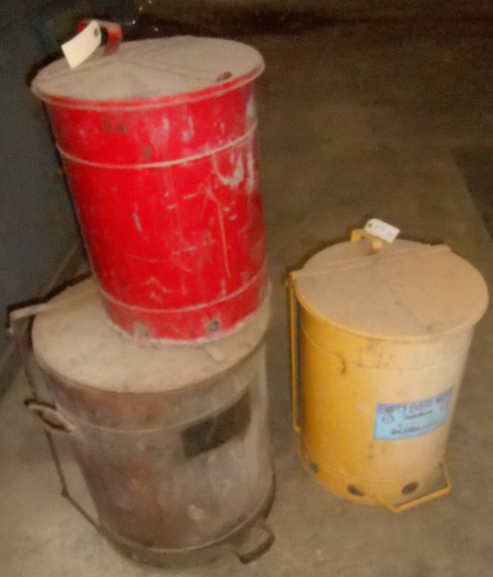 (3) SOILED SHOP RAG CONTAINER