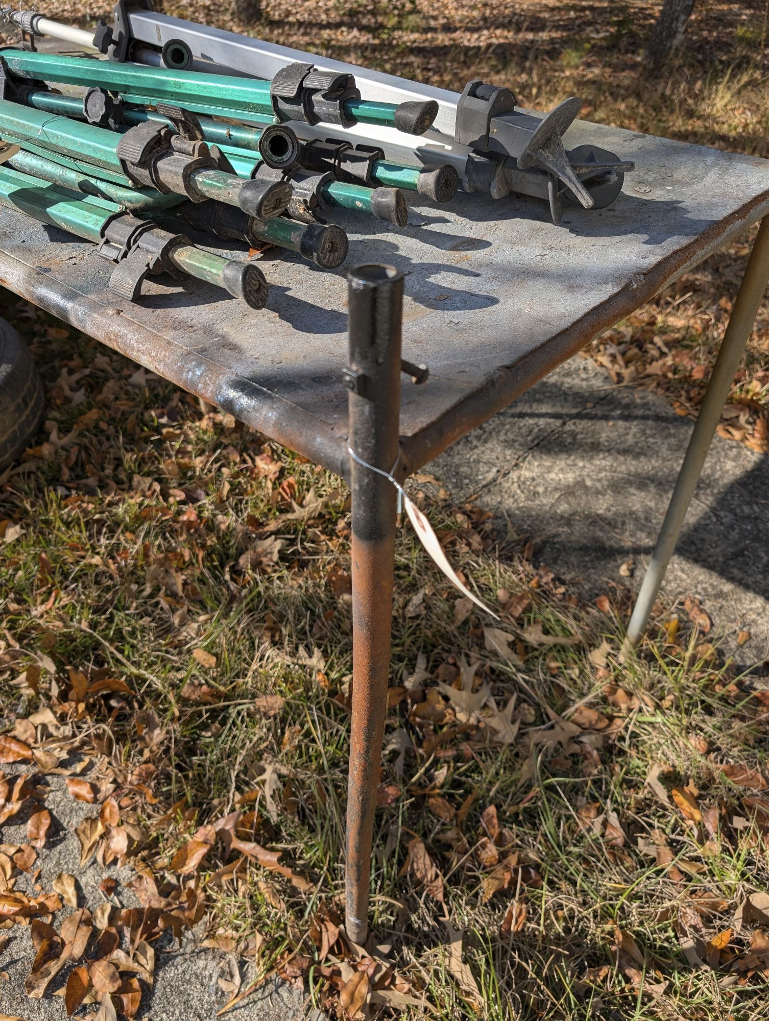 HAND-WELDED METAL WORK TABLE