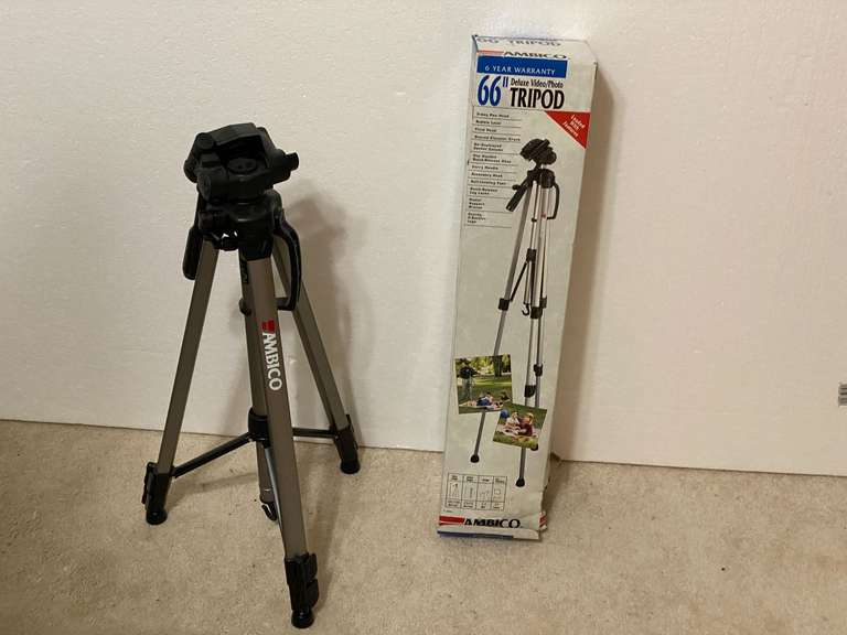 Master…Ambico 66” deluxe video/photo tripod, comes with original box ...