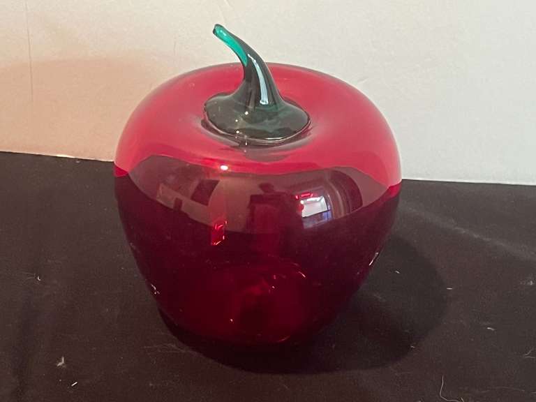 BR1… Beautiful Blenko art glass apple, see pictures for details. - L.W ...