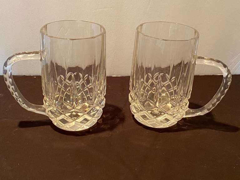 KIT… Lovely crystal beer steins with diamond pattern, set of two, see ...
