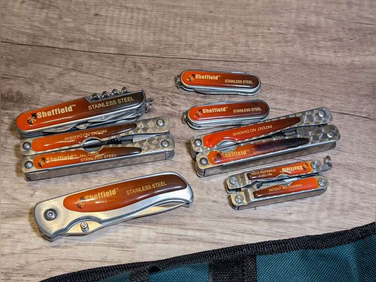 SHEFFIELD STAINLESS KNIFE AND MULTI-TOOL SET WITH HOLSTER - HALL 1 - L.W. Benton Company, Inc.