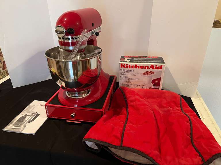 Sunroom… Nice KitchenAid stand mixer with tray, cover, and accessories ...