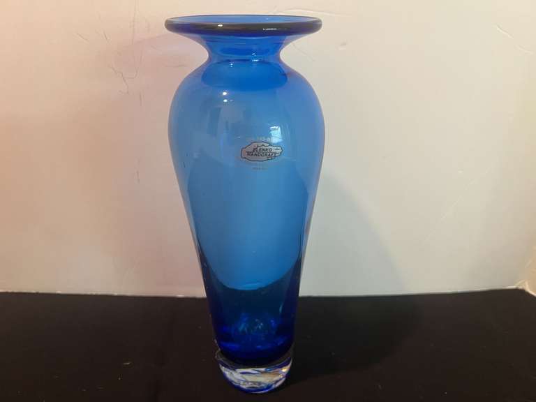 BR1…Beautiful blue Blenko vase, see pictures for details. - L.W. Benton ...
