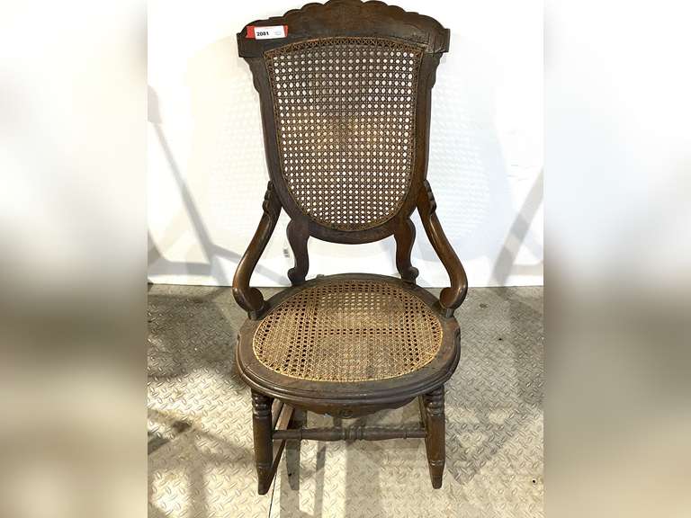 Antique/vintage Victorian style rocking chair with cane seat and back ...