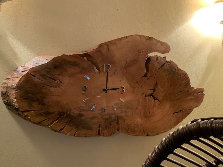 LARGE HANDMADE CYPRUS WALL CLOCK 15" WIDE X 30" LONG - MUSIC ROOM - L.W ...