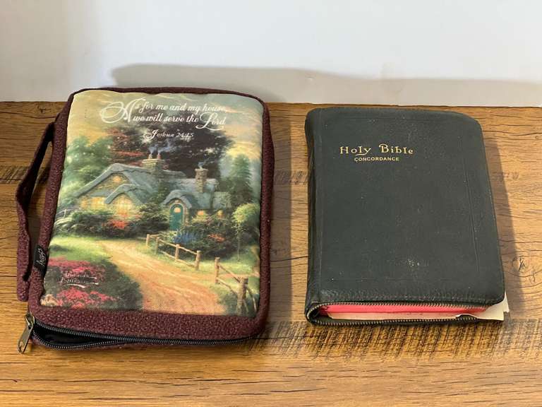 Holy Bibles, set of two, one comes in a Thomas Kinkade inspired cover, see pictures for details ...
