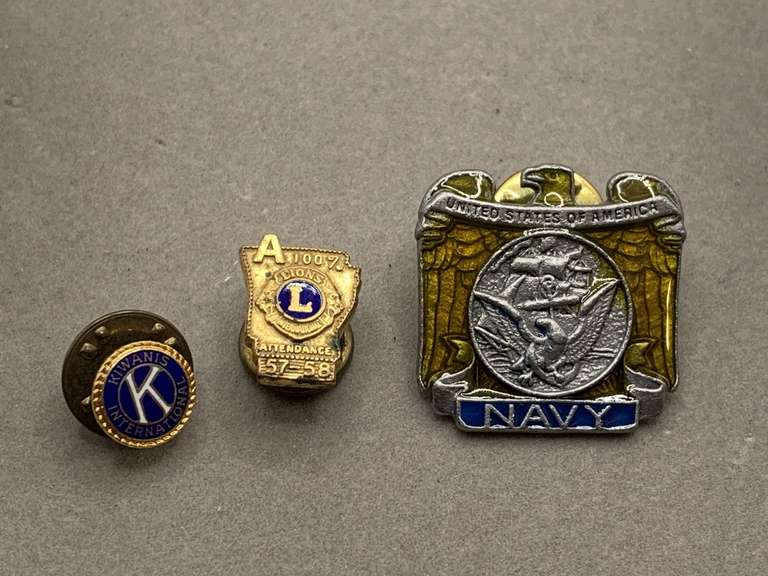 AMERICAN LEGION US NAVY LAPEL PIN, LIONS CLUB & KIWANIS LAPEL PINS - L.W. Benton Company, Inc.